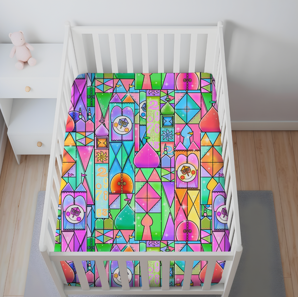It's a Small World Stained Glass Crib Sheet – Small World Teething Company
